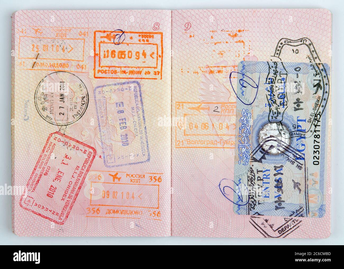 Russia Passport Stamp Russian Passport Of My Wife, Stamps From It