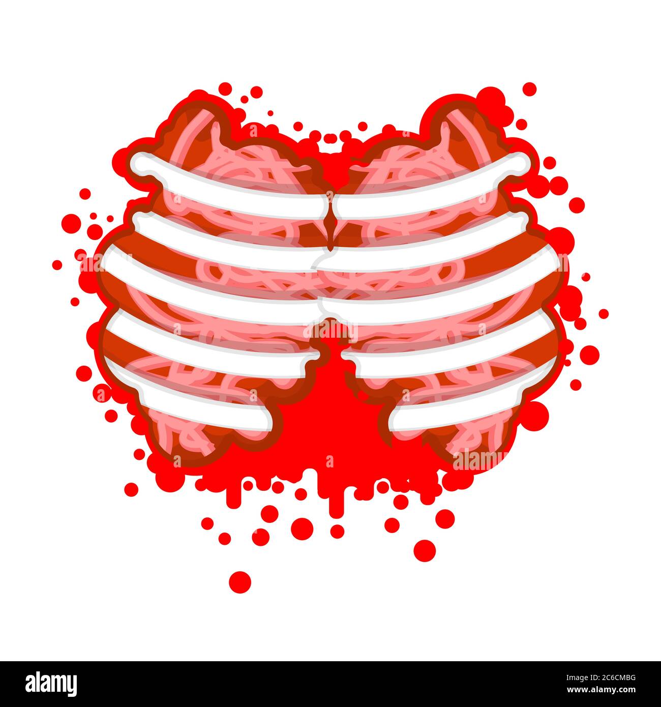 Chest wound. ribs and blood. vector illustration Stock Vector Image ...