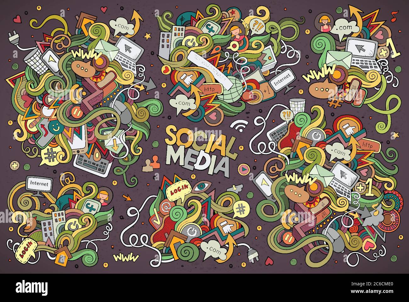 Vector hand drawn Doodle cartoon set of objects Stock Vector Image ...