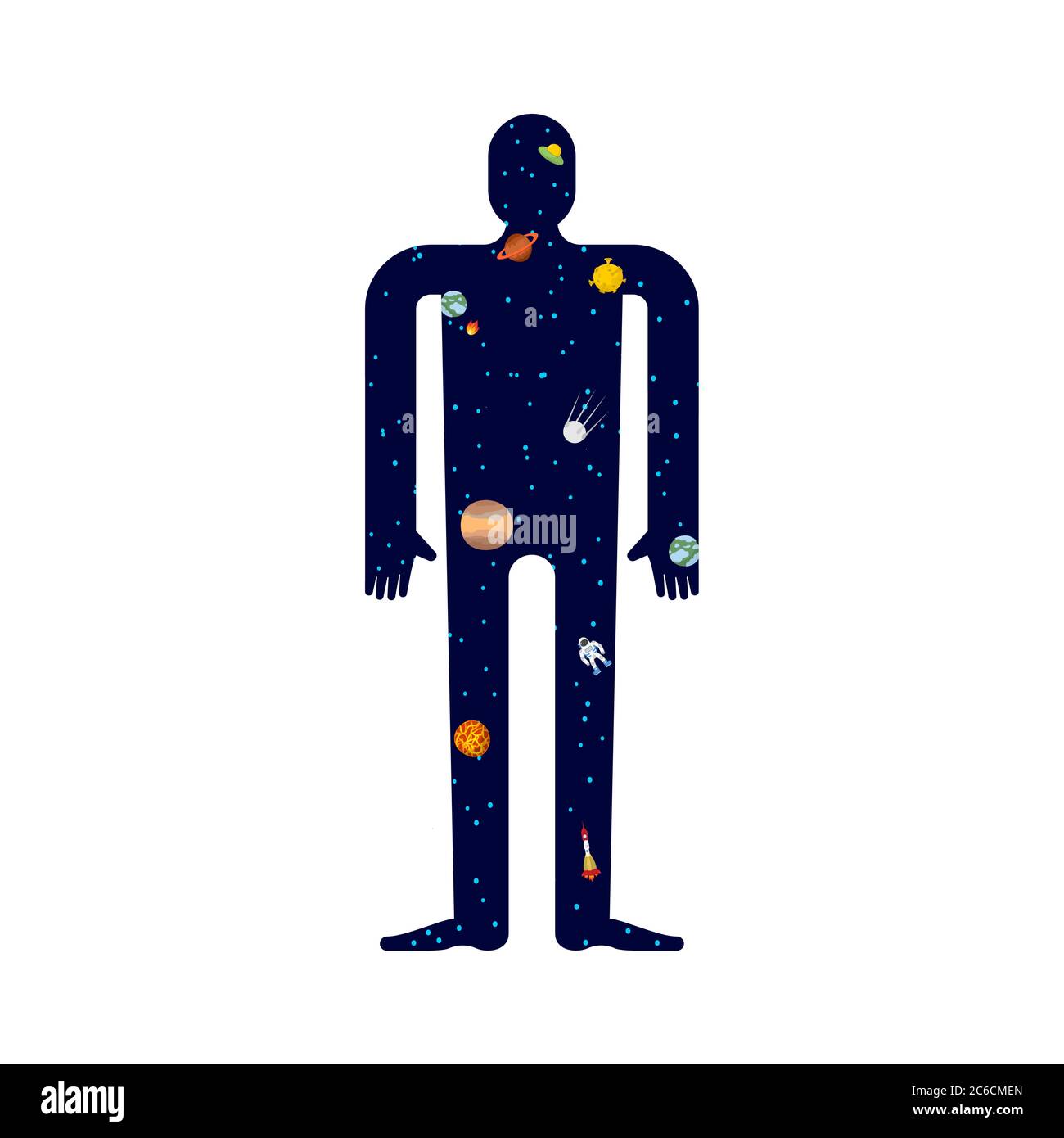 Cosmos inside man. Stars in body. Inner world concept Microcosm Stock ...