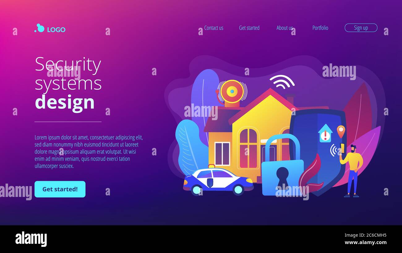 Security systems design concept landing page Stock Vector Image & Art ...