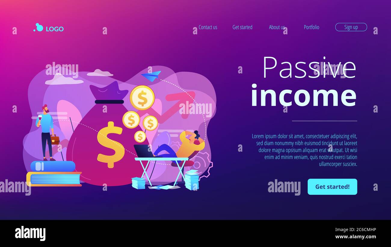 Passive income concept landing page Stock Vector Image & Art - Alamy