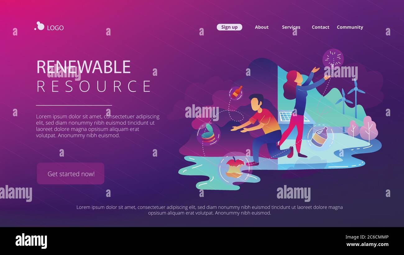 Renewable resource landing page Stock Vector Image & Art - Alamy