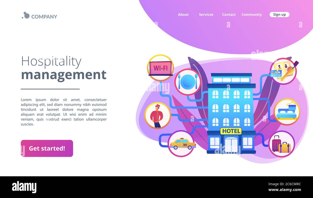 Hospitality management concept landing page Stock Vector Image & Art ...