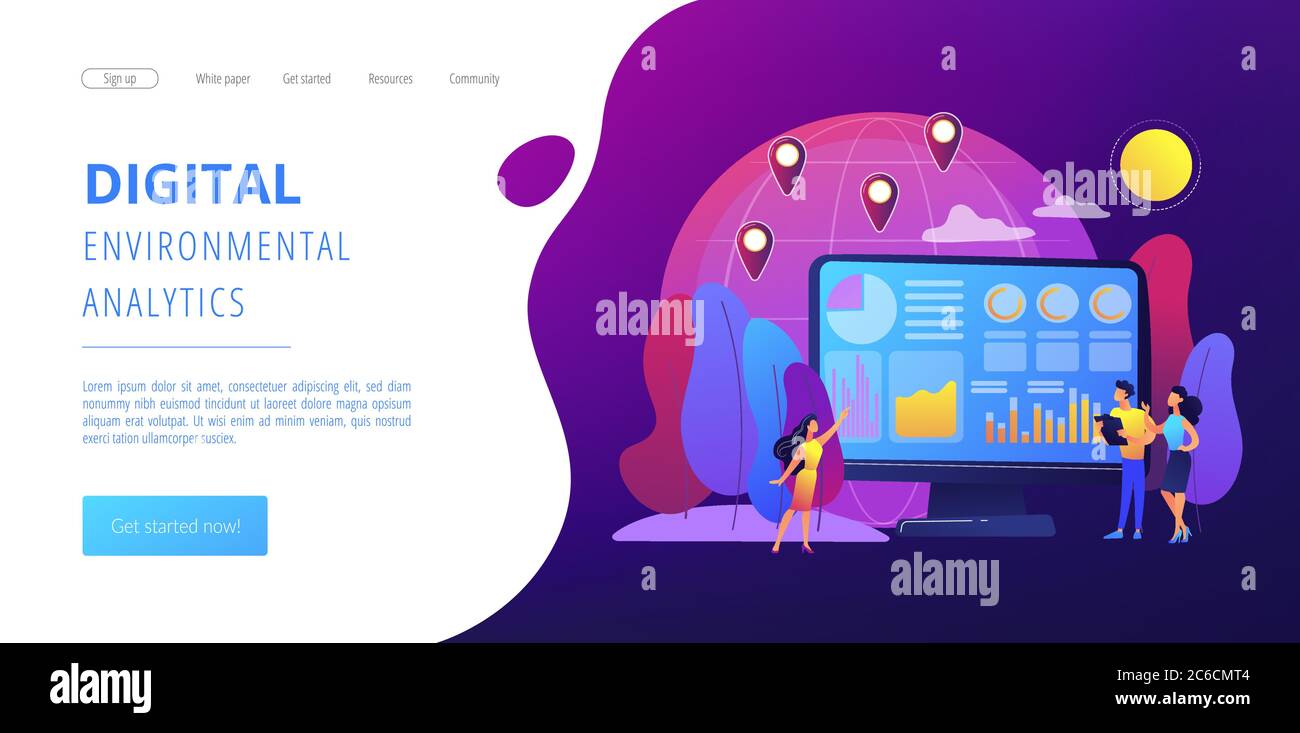 Environment data analytics concept landing page Stock Vector Image ...