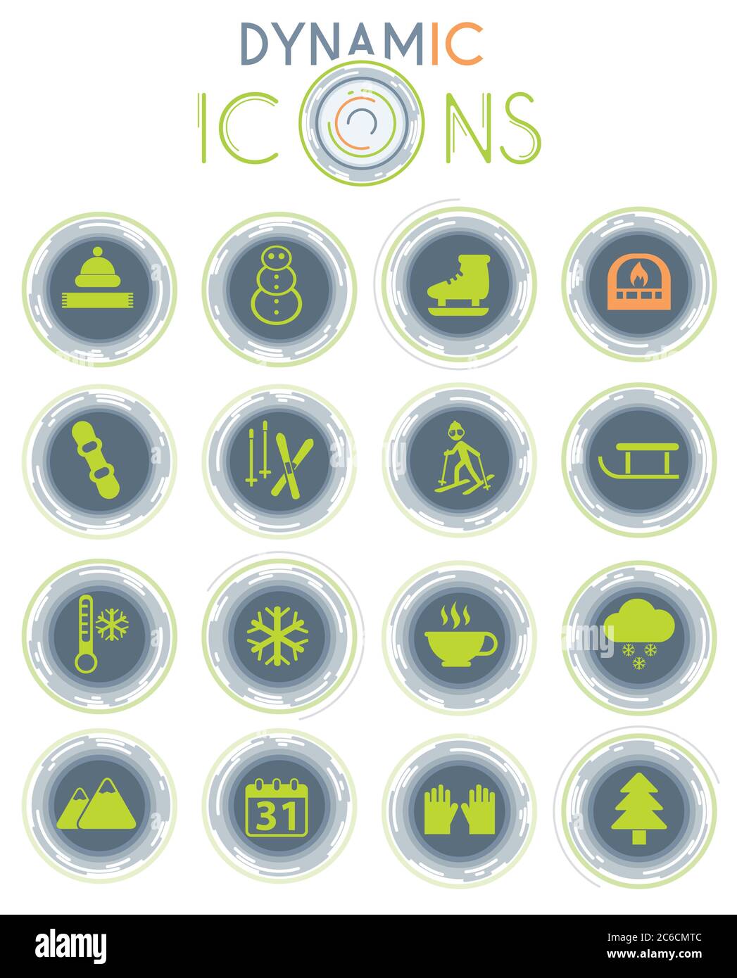 winter dynamic icons Stock Vector Image & Art - Alamy