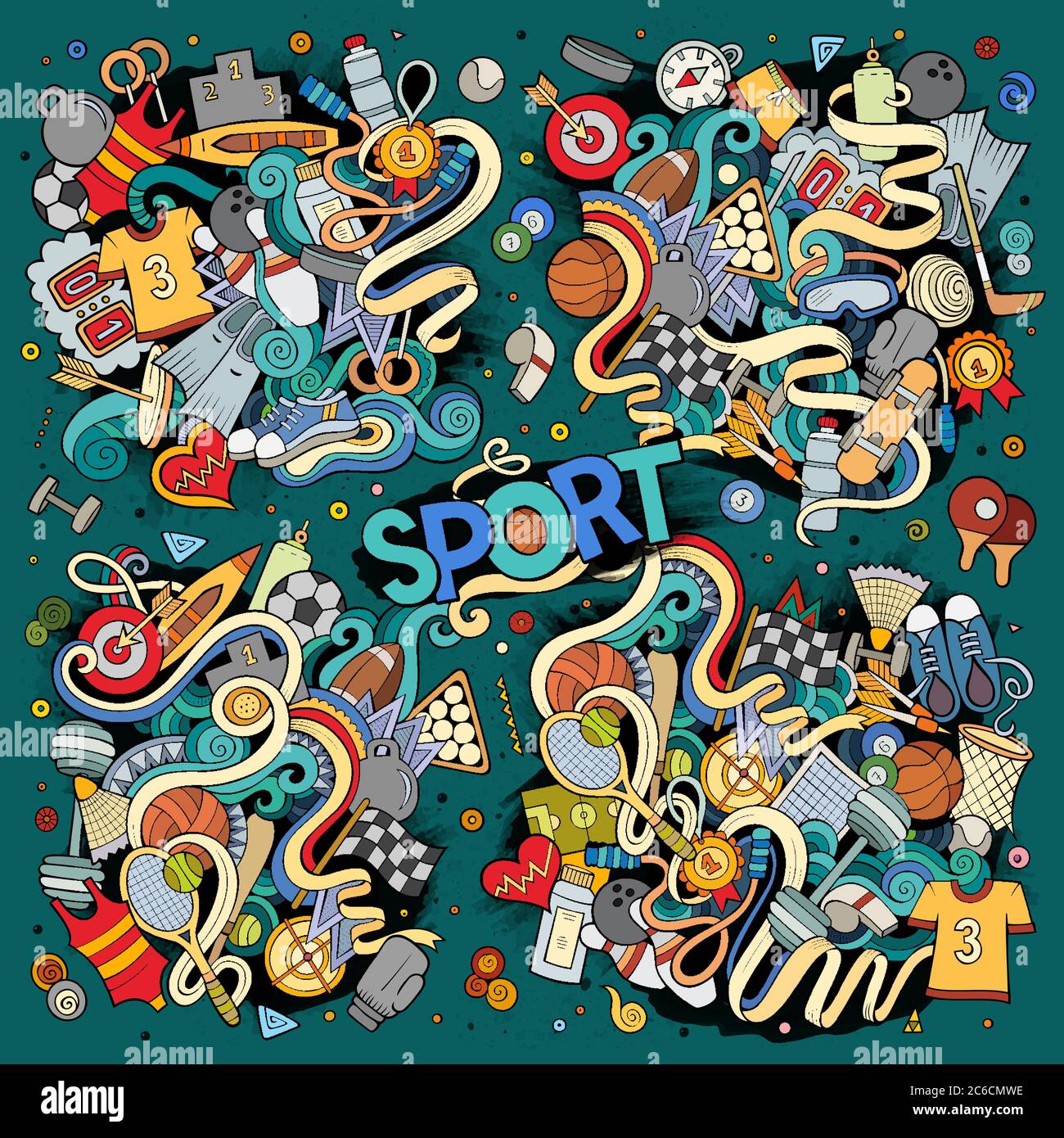 Doodle cartoon set of Sport designs Stock Vector Image & Art - Alamy