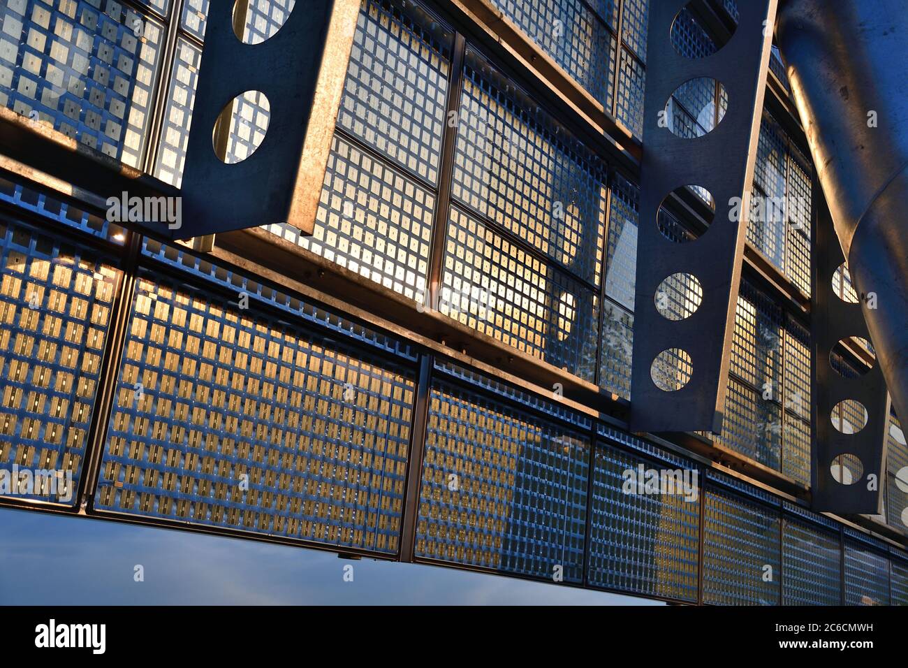 Closeup of solar panel with Fresnel lens at sunset renewable energy ...