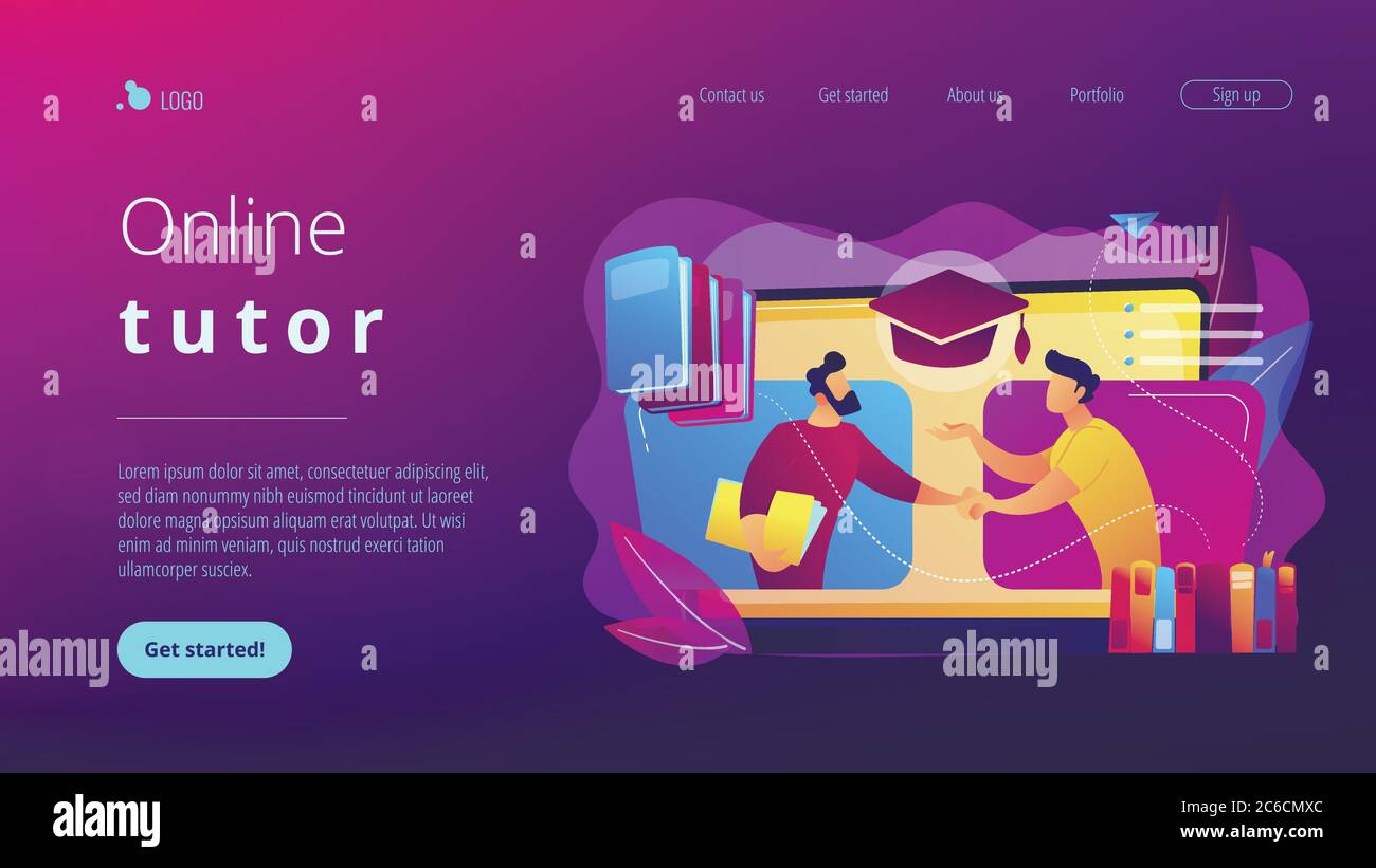 Online tutor landing page hi-res stock photography and images - Alamy