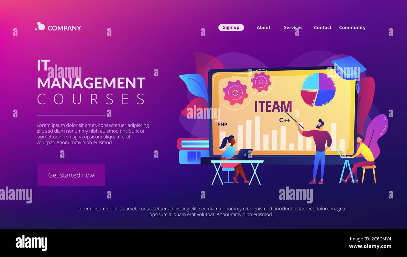 IT management courses concept landing page Stock Vector Image & Art - Alamy