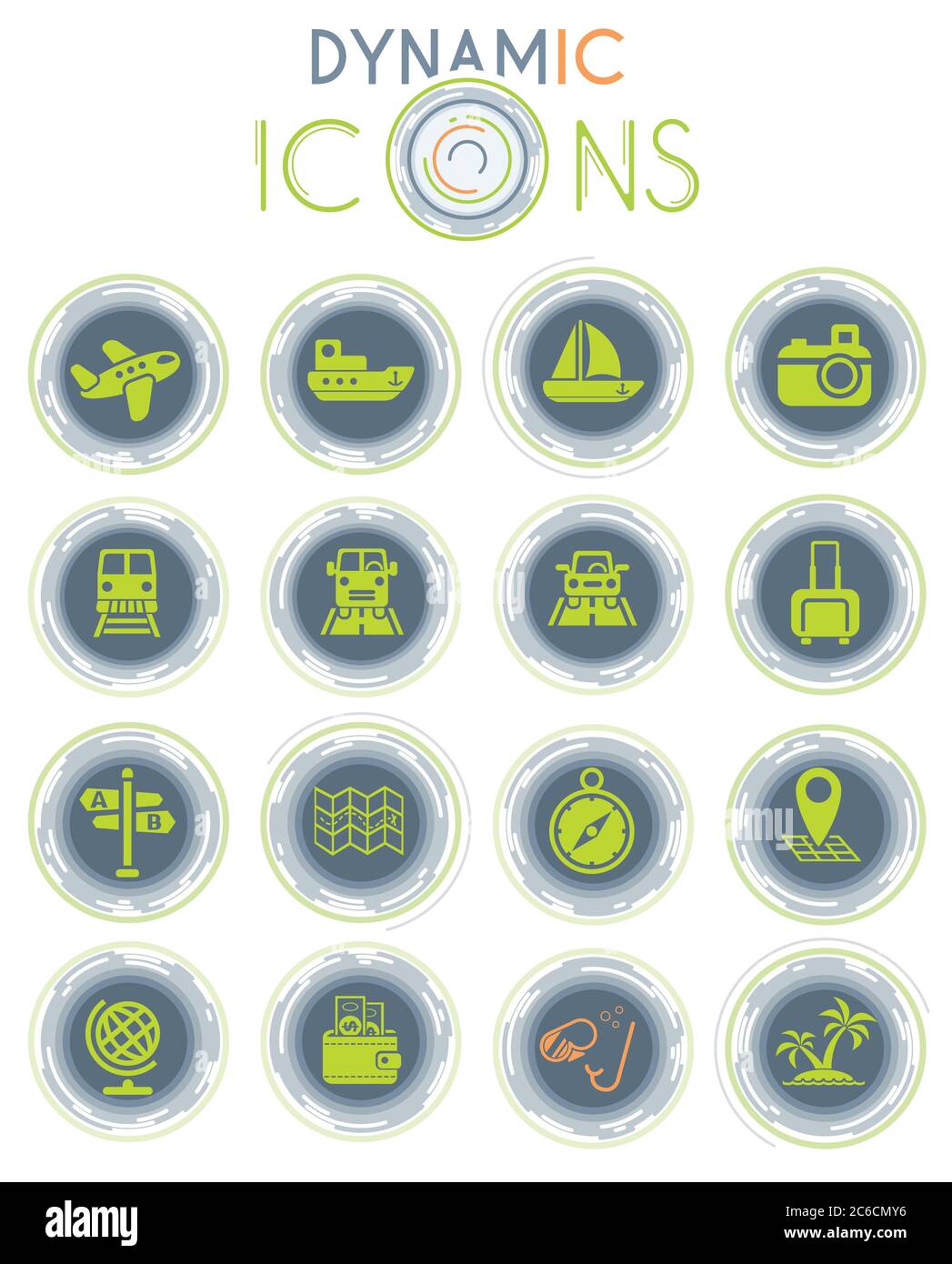 travel dynamic icons Stock Vector Image & Art - Alamy