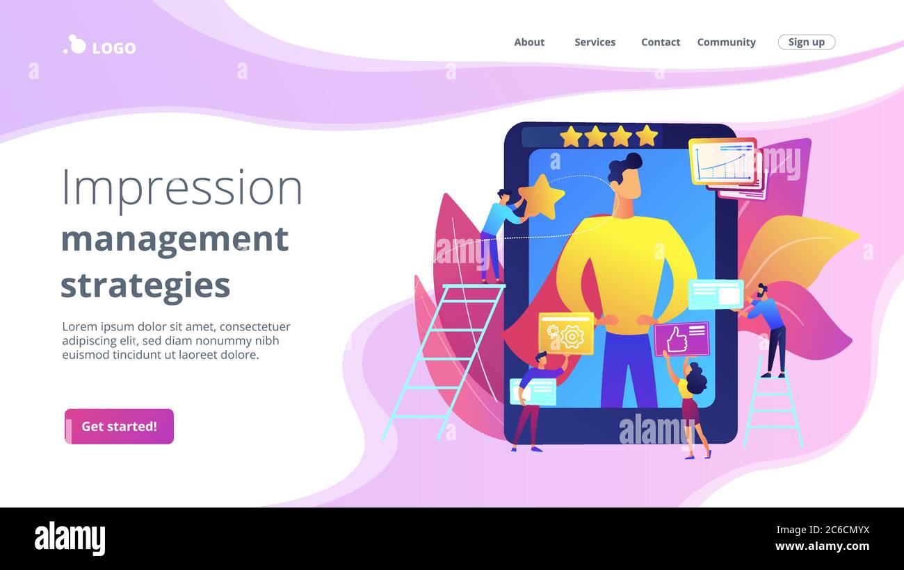 Impression management concept landing page Stock Vector Image & Art - Alamy