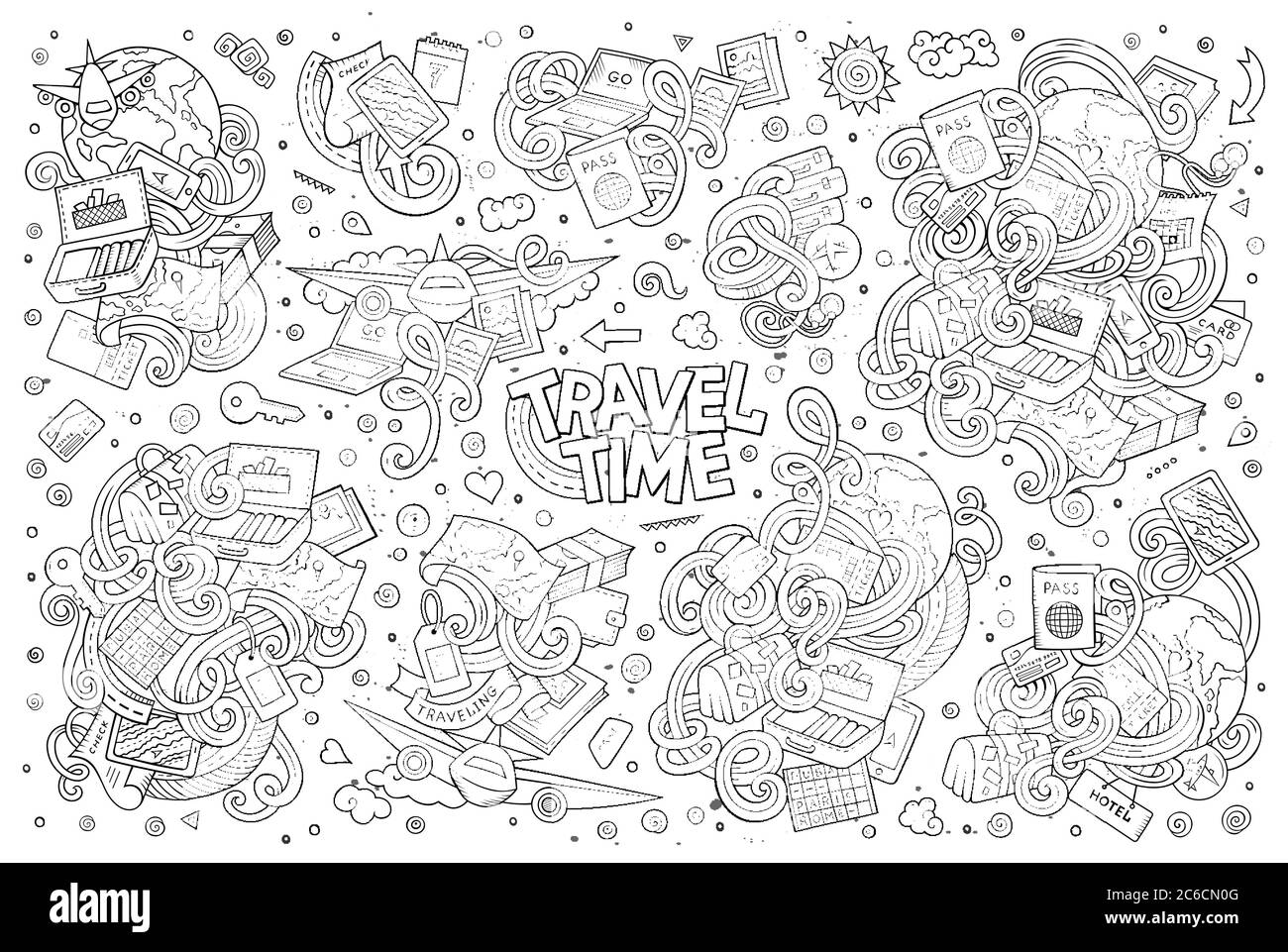 Planning vacation laptop map Cut Out Stock Images & Pictures - Alamy