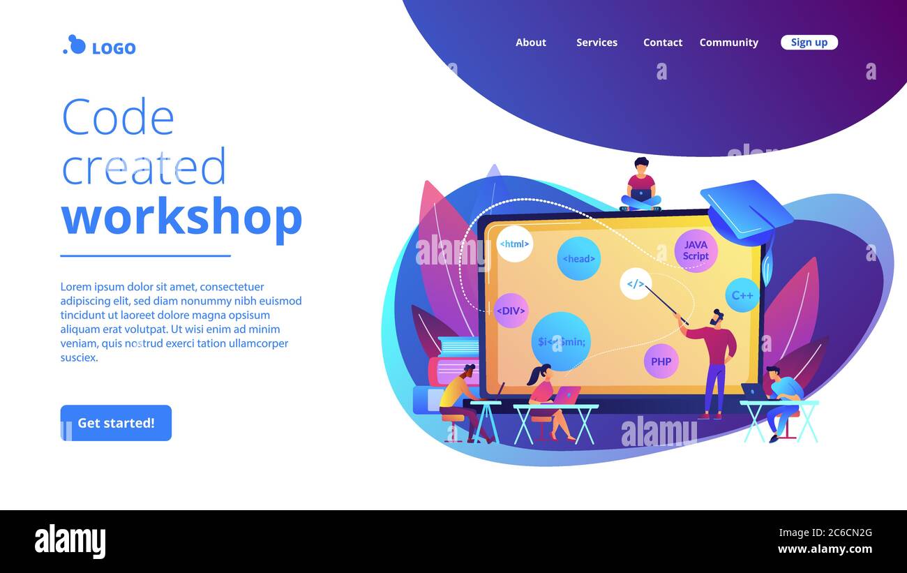 Coding workshop concept landing page Stock Vector Image & Art - Alamy