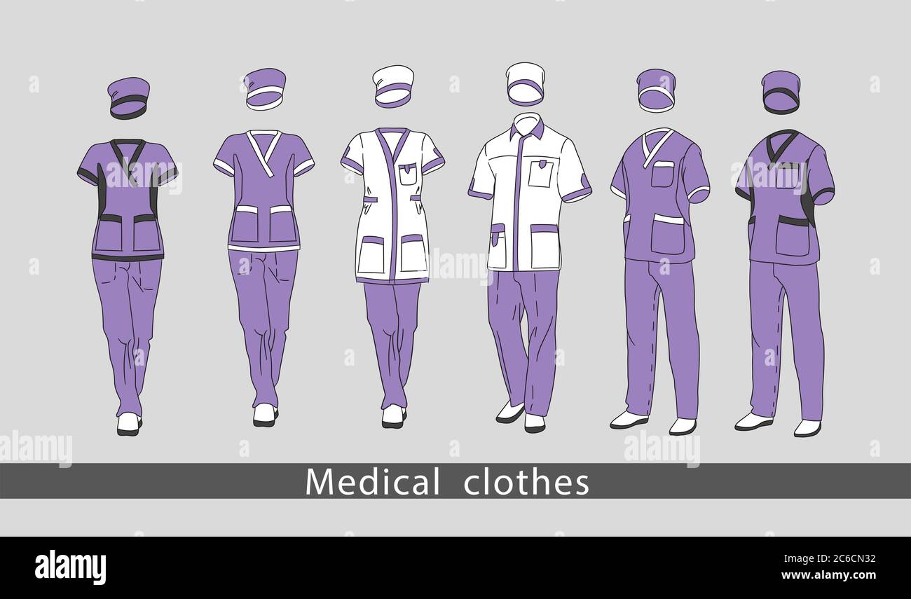 Set medical clothes suit for the man and the woman consists of a jacket ...