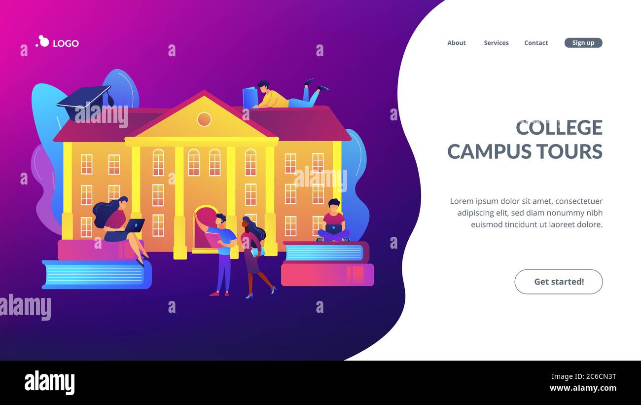 College campus concept landing page Stock Vector Image & Art - Alamy