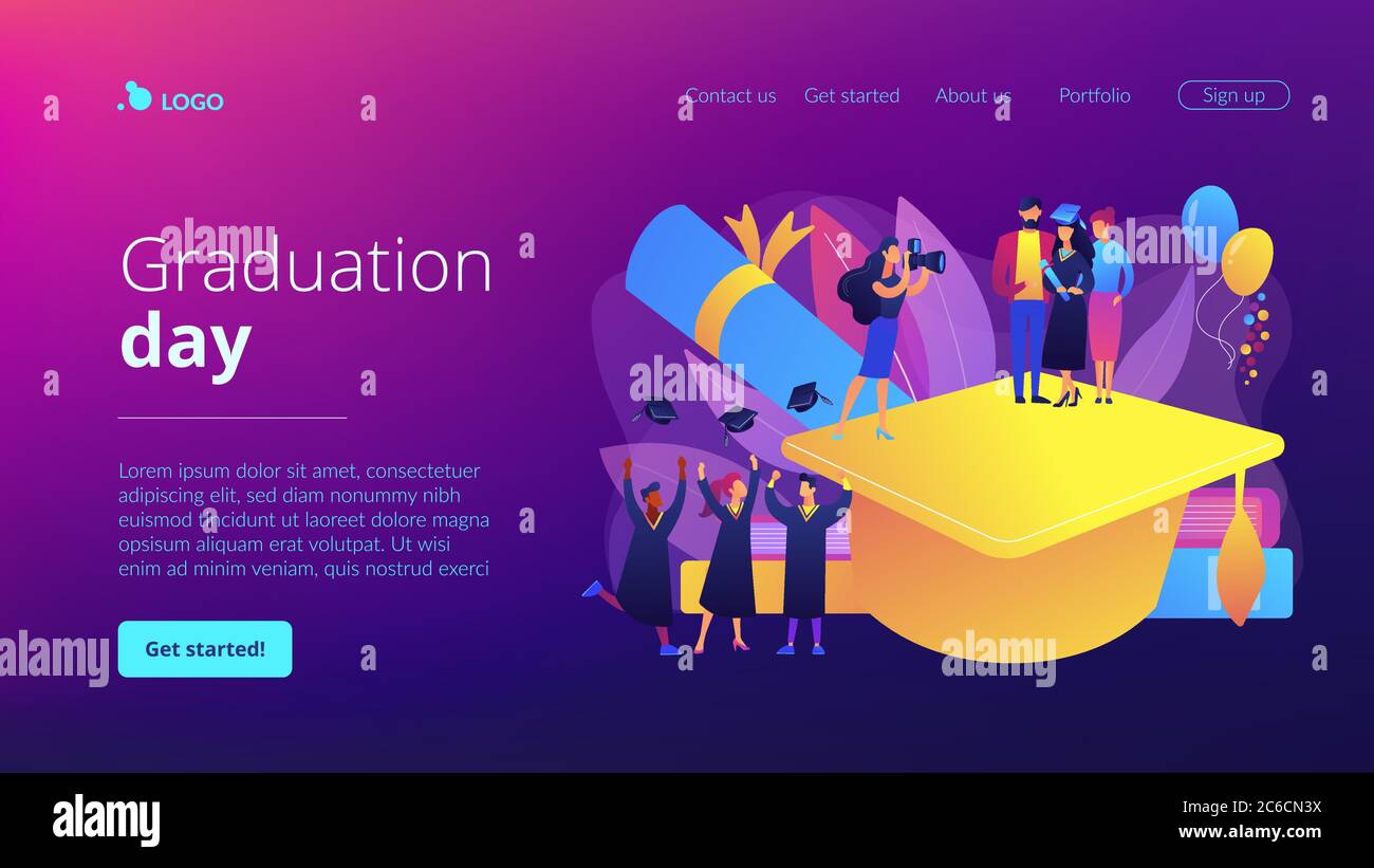 Graduation concept landing page Stock Vector Image & Art - Alamy