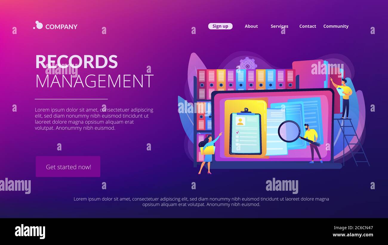 Records management concept landing page Stock Vector Image & Art - Alamy