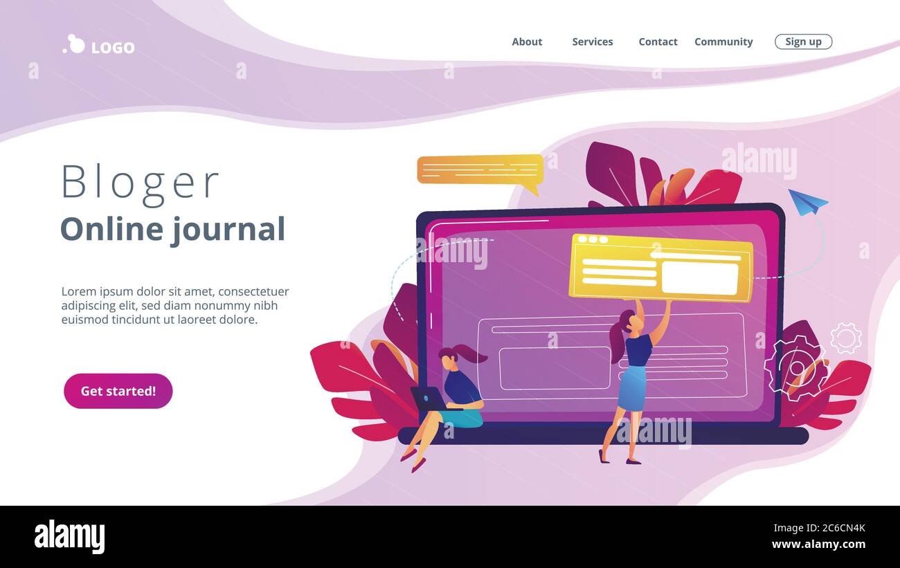 Bloging concept landing page Stock Vector Image & Art - Alamy