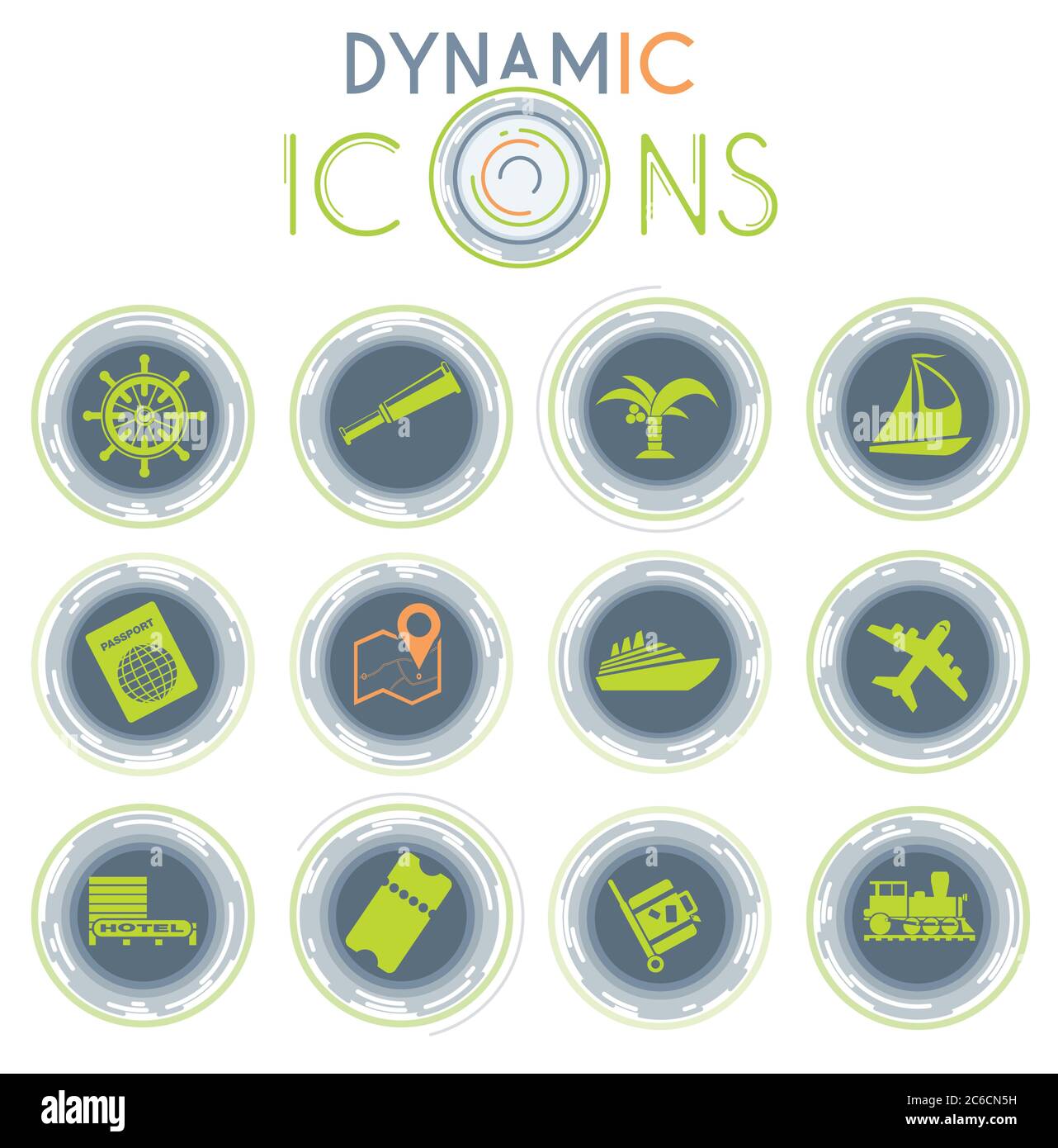 travel dynamic icons Stock Vector Image & Art - Alamy