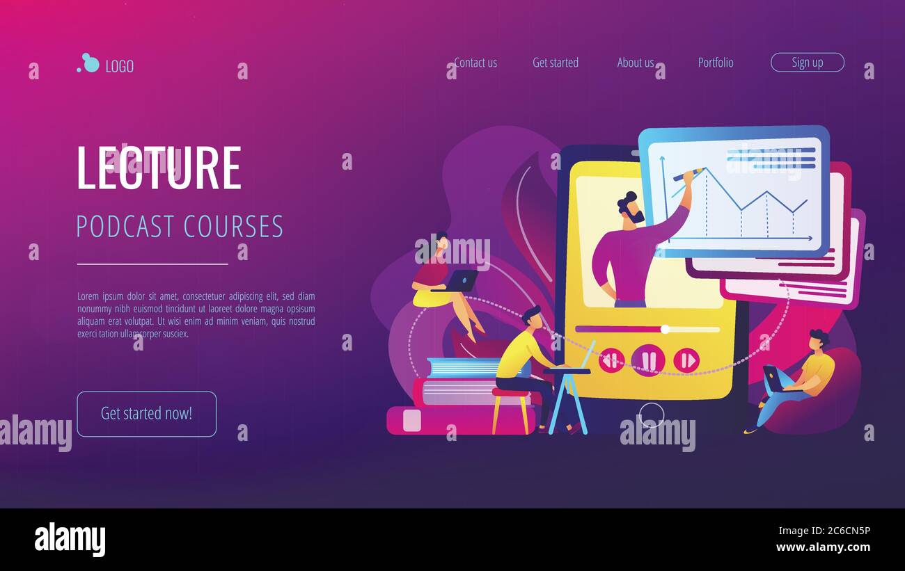 Recorded classes concept landing page Stock Vector Image & Art - Alamy