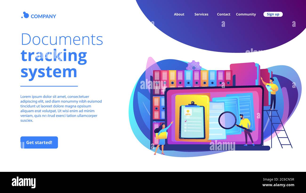 Records management concept landing page Stock Vector Image & Art - Alamy