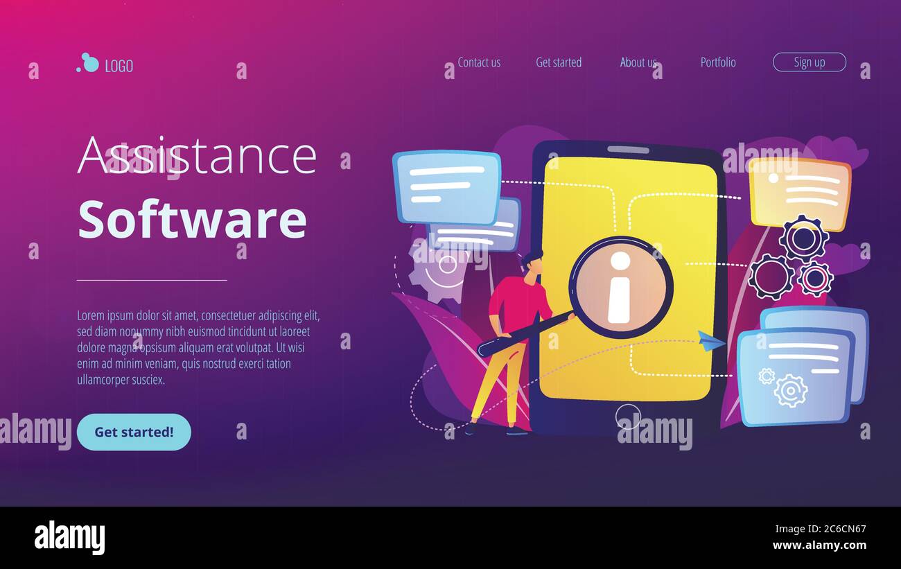 Faq landing page template Stock Vector Images - Alamy