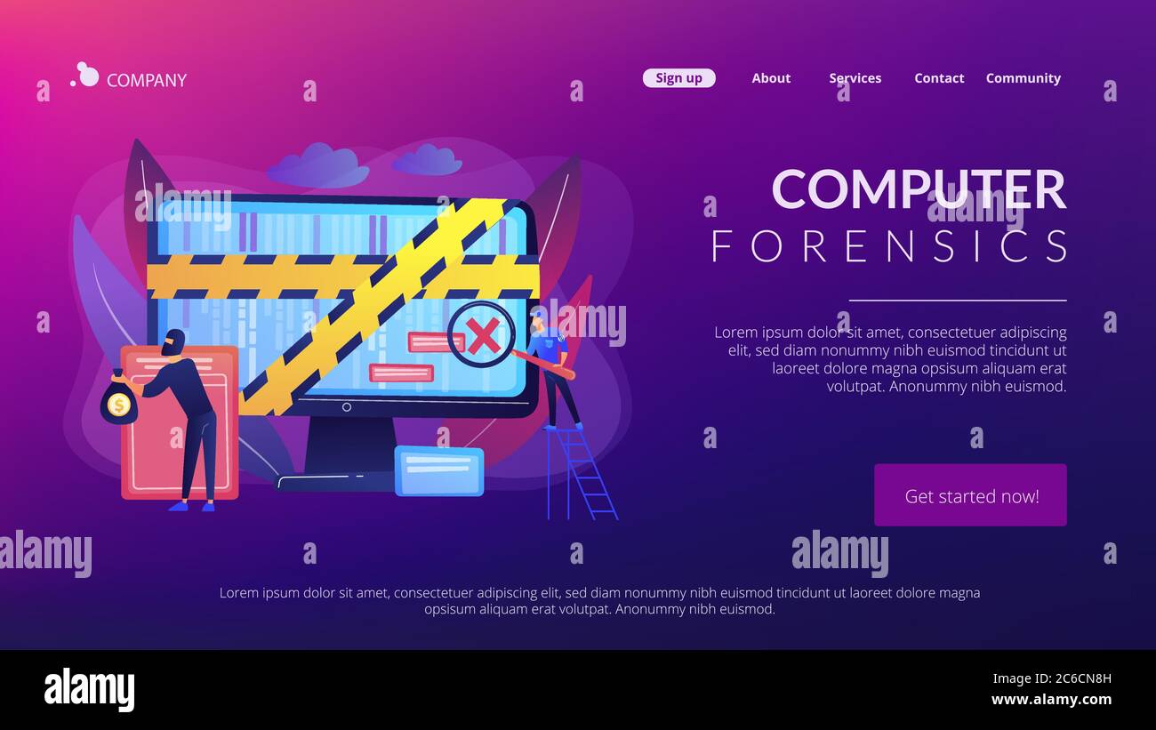 Computer forensics concept landing page Stock Vector Image & Art - Alamy