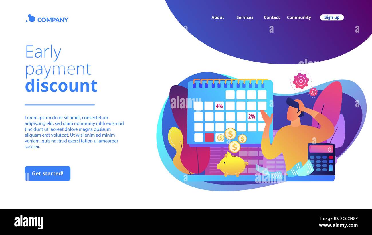 Early payment discount concept landing page Stock Vector Image & Art ...