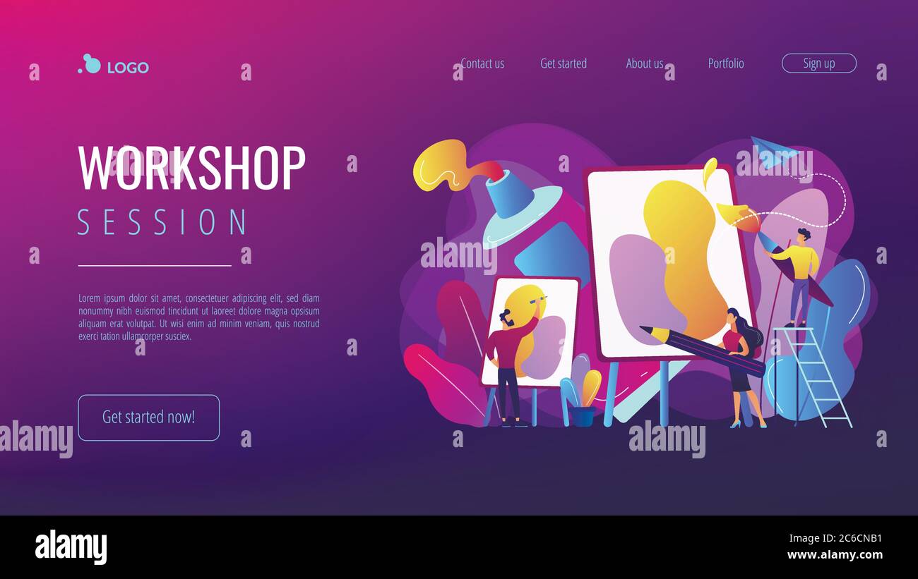Workshop concept landing page Stock Vector Image & Art - Alamy