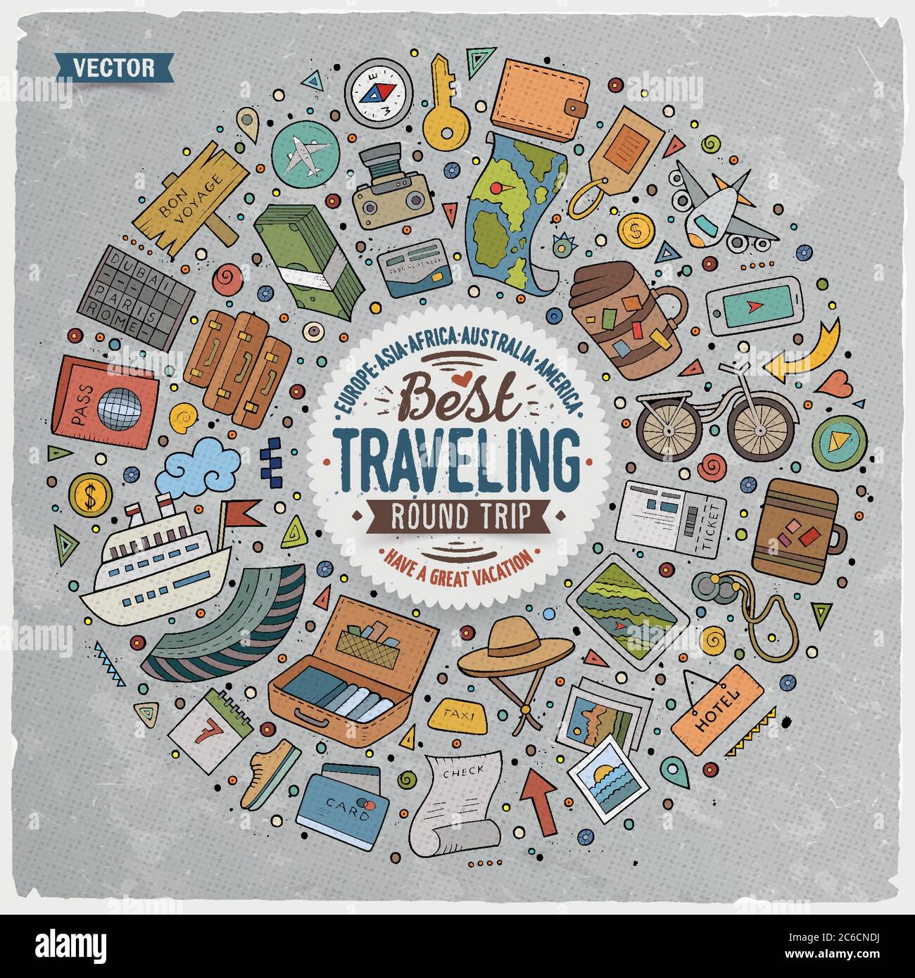 Travel Vector Circle Frame