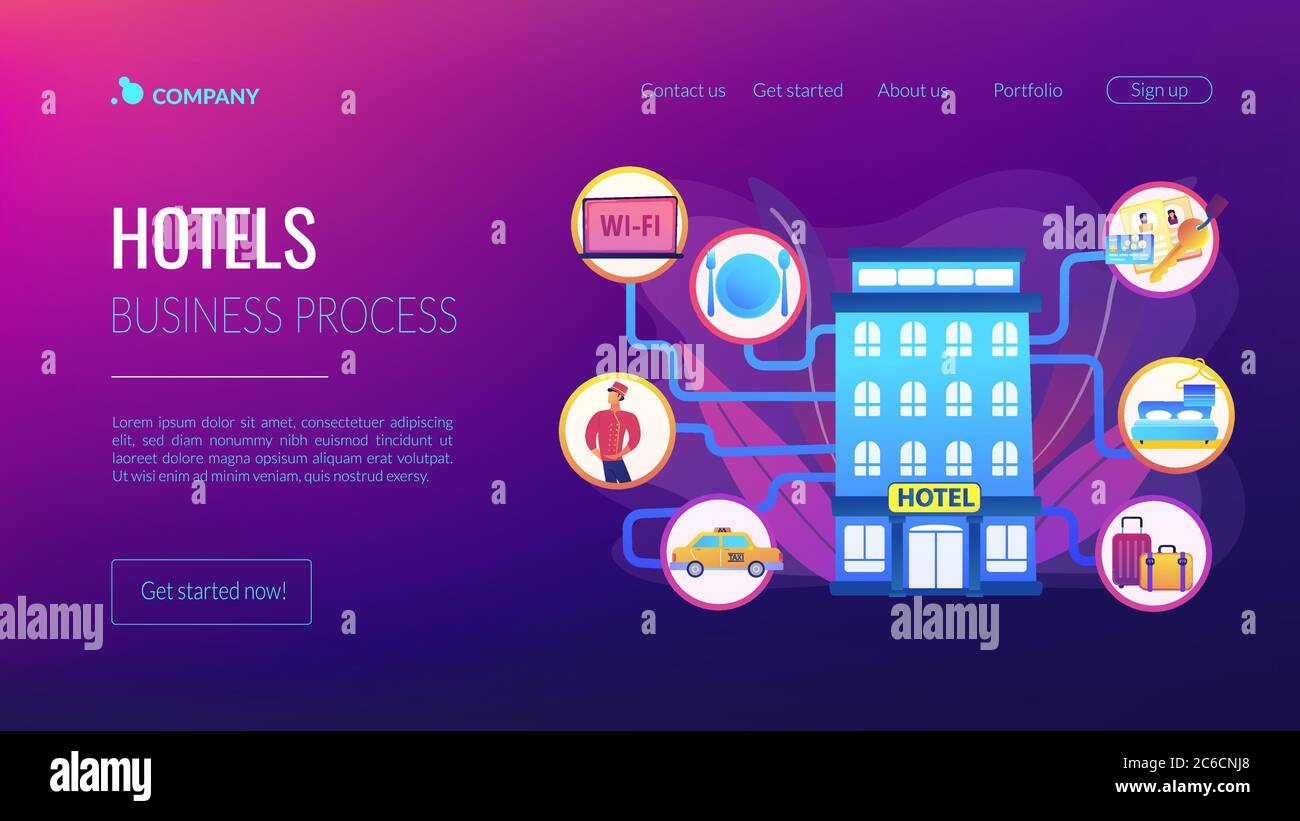 Hospitality management concept landing page Stock Vector Image & Art ...