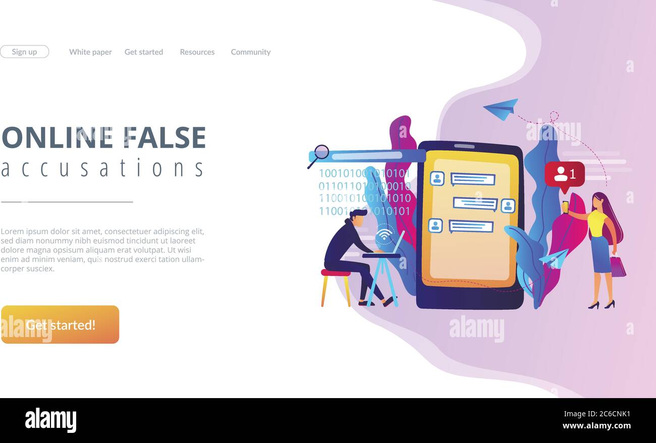 Cyberstalking concept landing page Stock Vector Image & Art - Alamy