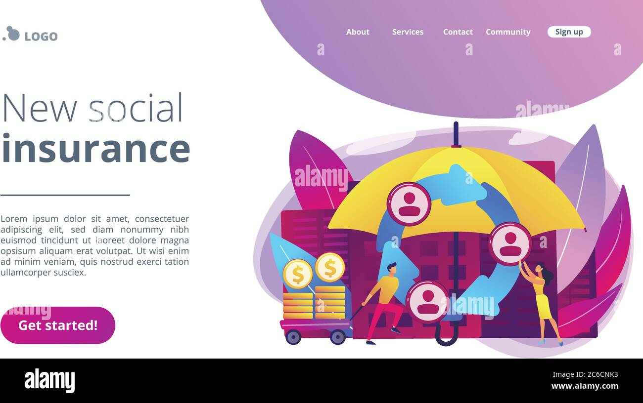 Peer-to-Peer insurance concept landing page Stock Vector Image & Art ...