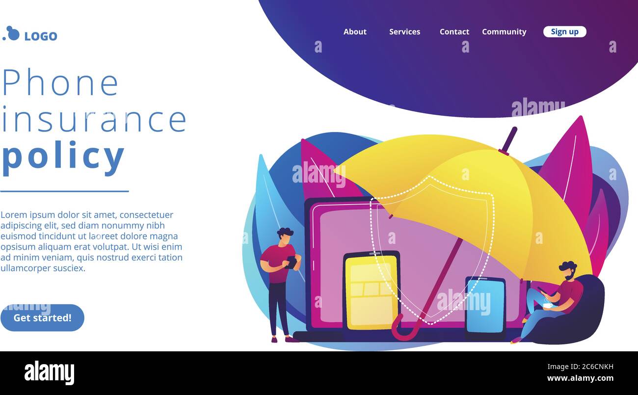 Electronic device insurance concept landing page Stock Vector Image ...