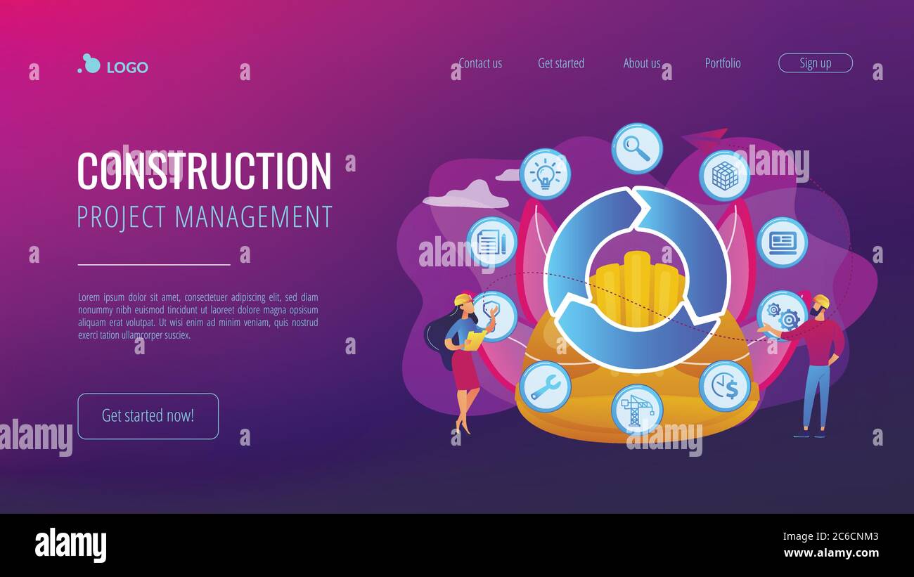 Building information modeling concept landing page Stock Vector Image ...