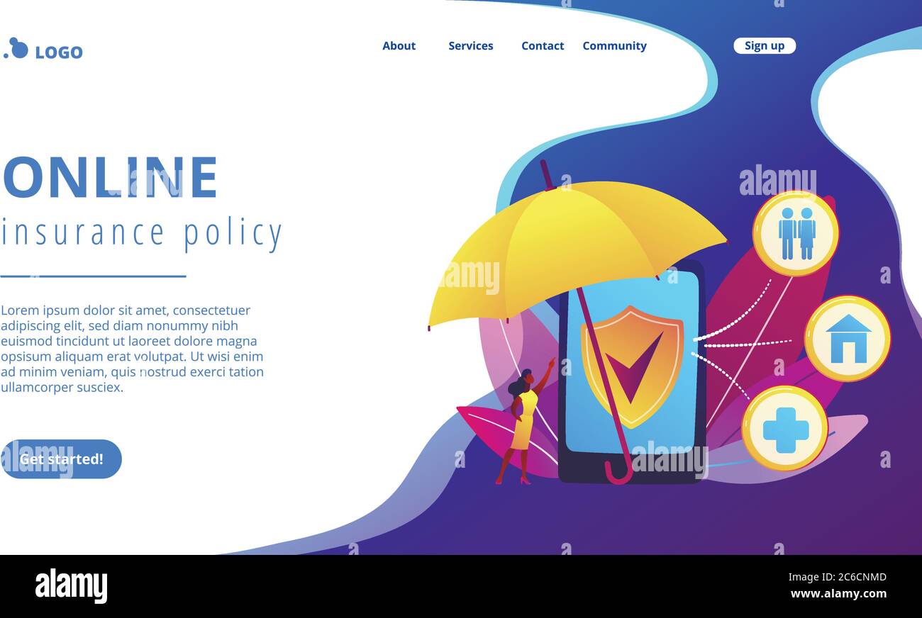 On-demand insurance concept landing page Stock Vector Image & Art - Alamy