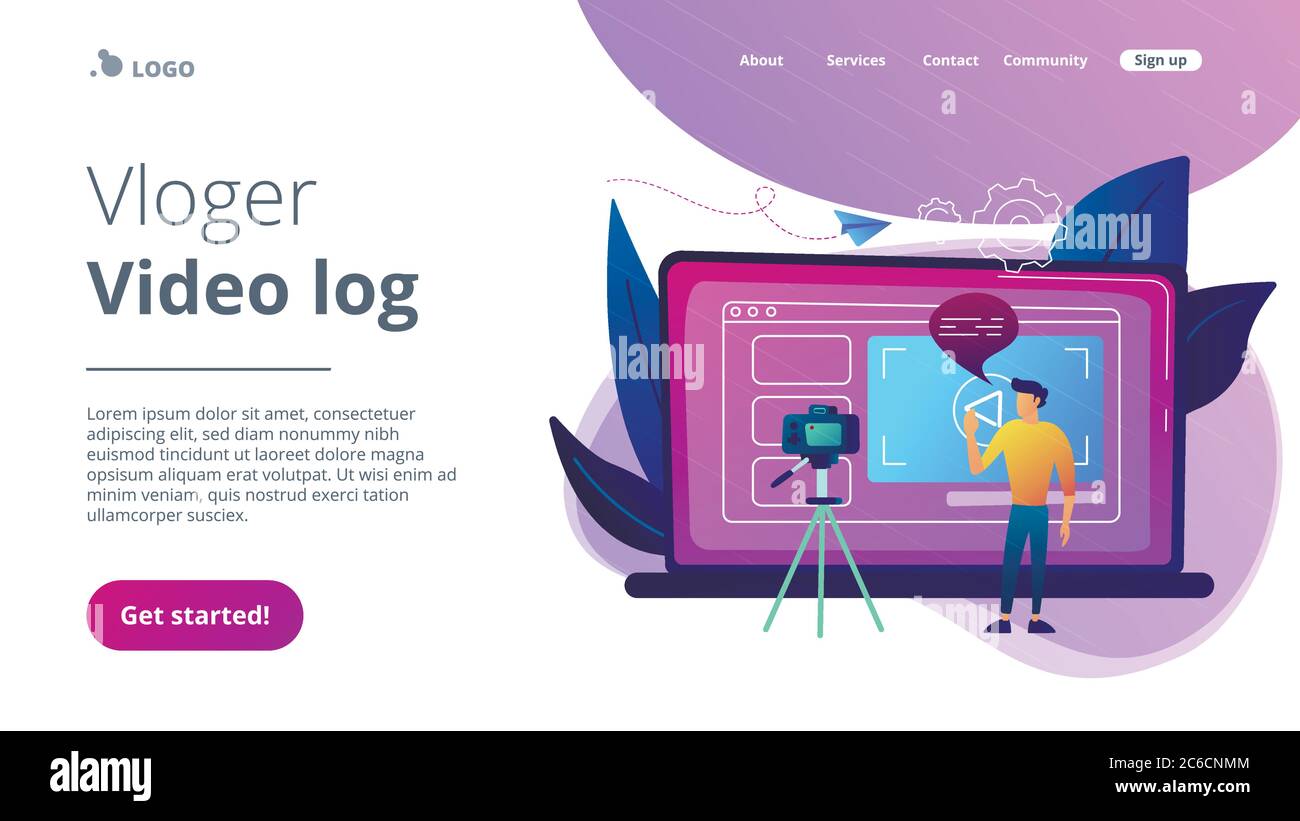 Vlog concept landing page Stock Vector Image & Art - Alamy