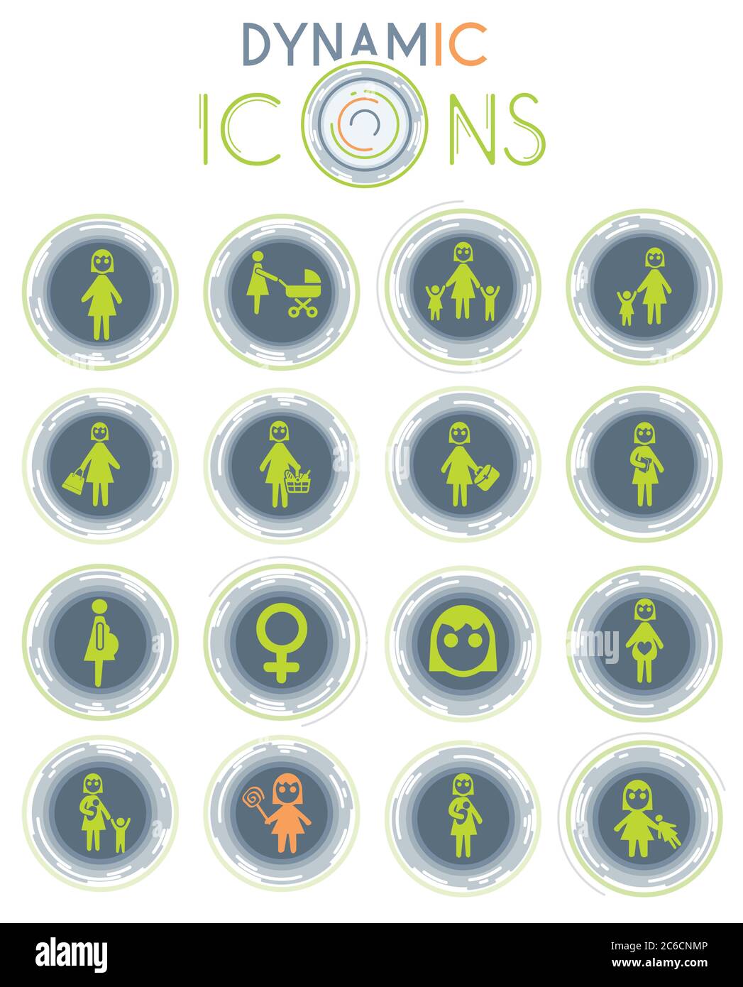 woman dynamic icons Stock Vector Image & Art - Alamy