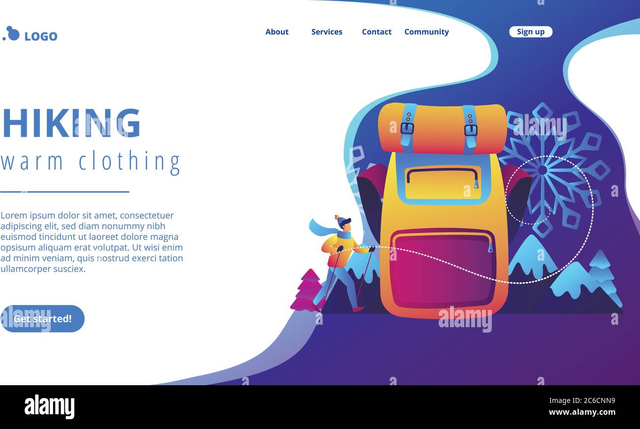 Concept backpacker walking hiking Stock Vector Images - Alamy