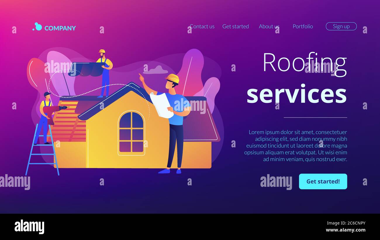 Worker roofing Stock Vector Images - Alamy