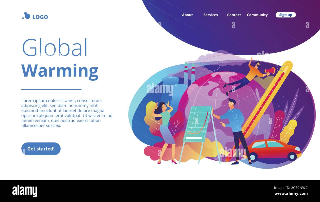 Global warming landing page Stock Vector Image & Art - Alamy