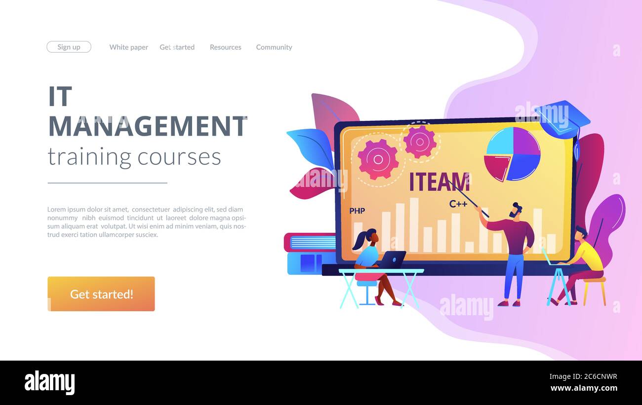 IT management courses concept landing page Stock Vector Image & Art - Alamy