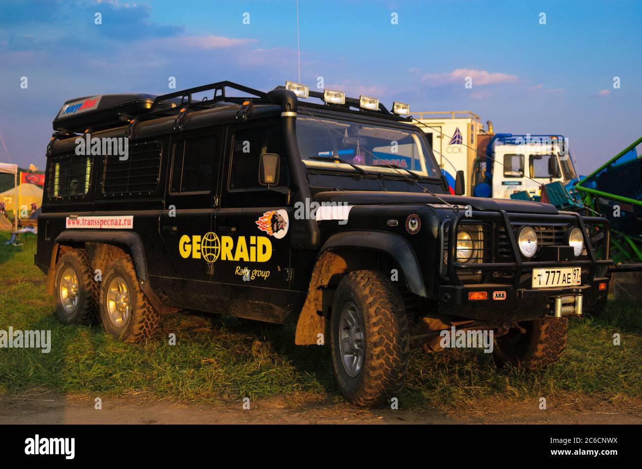 MOSCOW/RUSSIA, CIRCA JULY 2009; Autoexotica 2009 fest. Tuned Land Rover ...