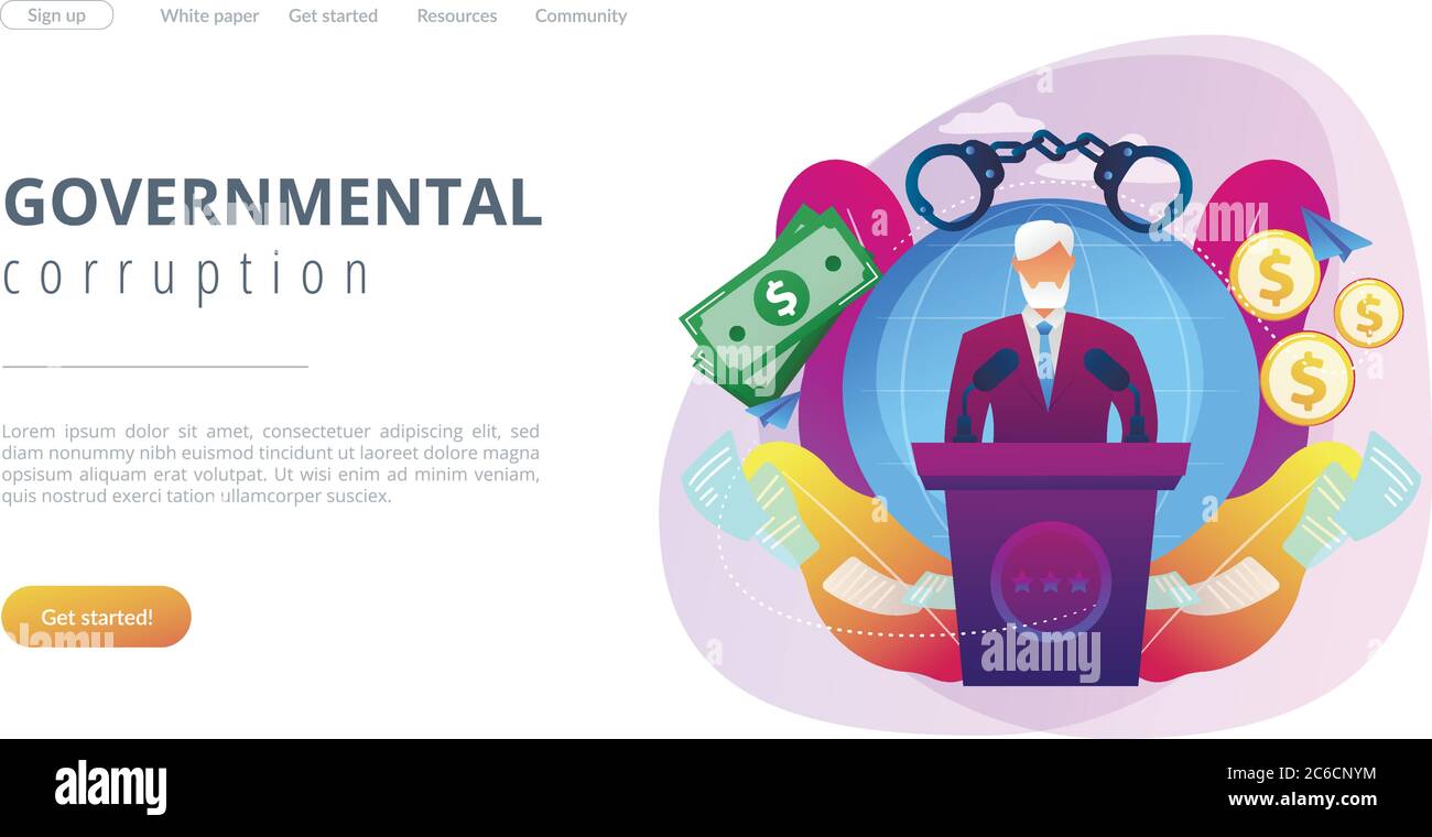 Political corruption concept landing page Stock Vector Image & Art - Alamy