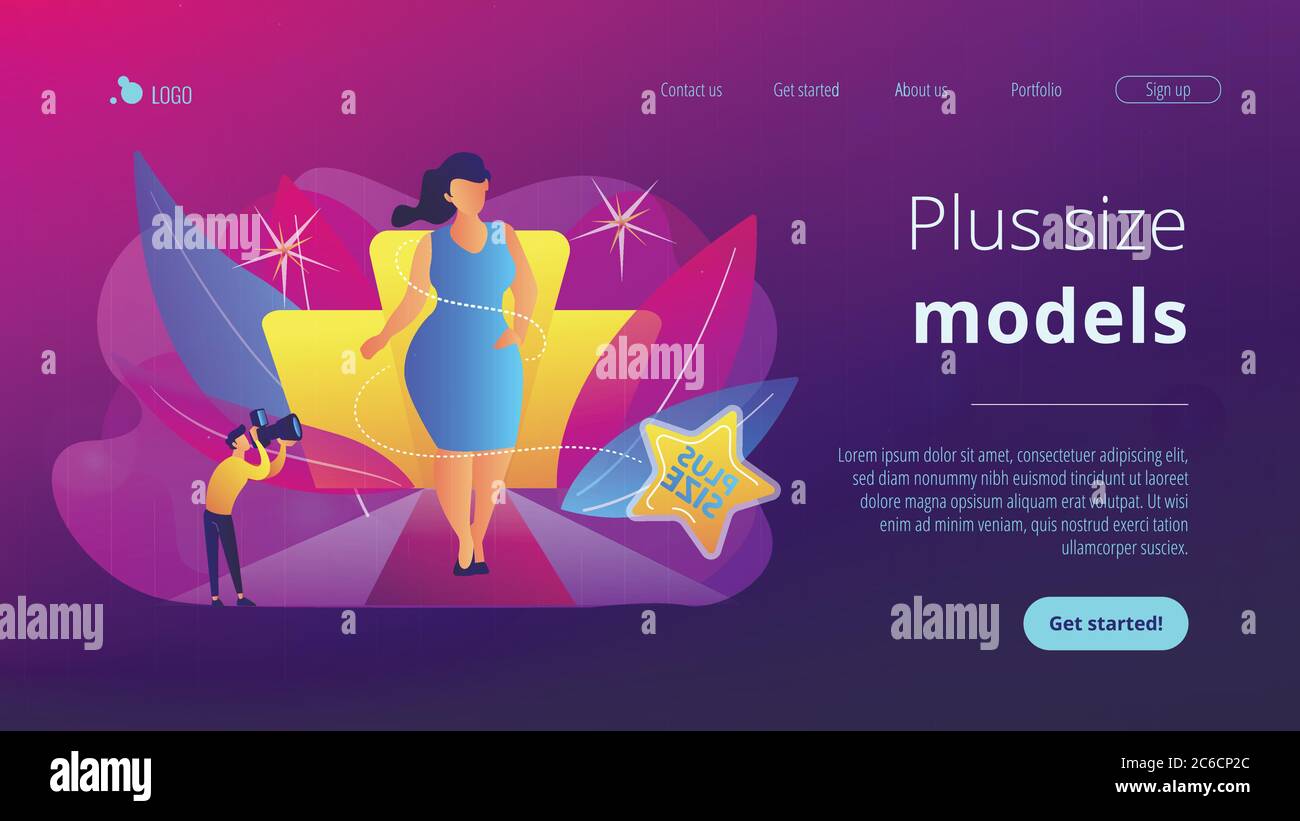 Plus size models concept landing page Stock Vector Image & Art - Alamy