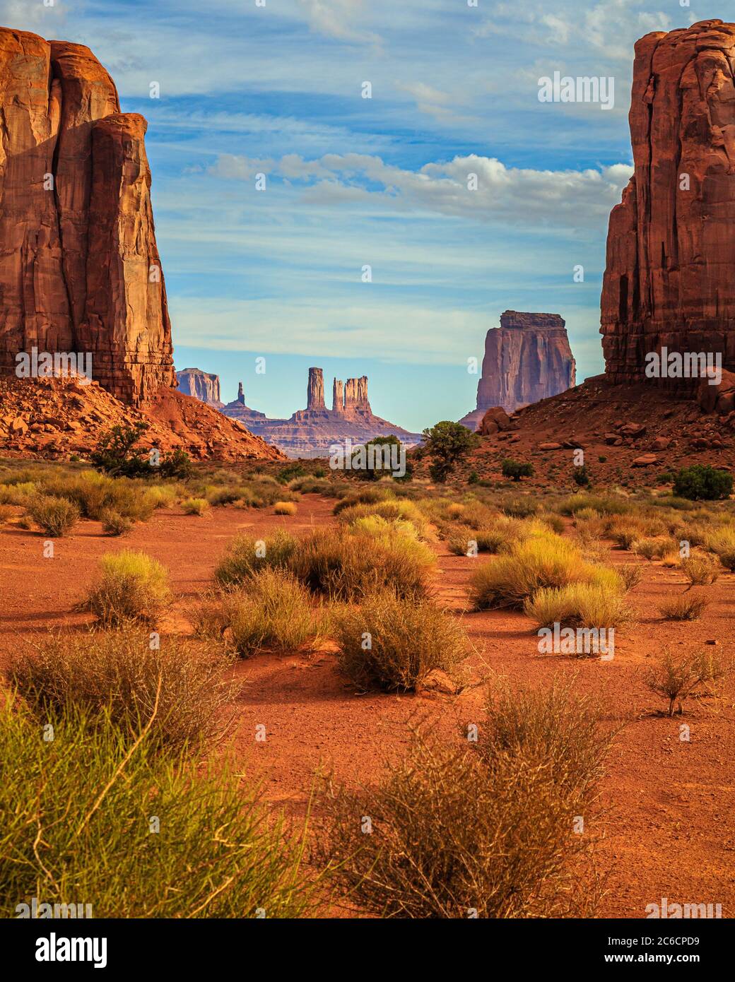 The North Window of Monument Valley with Elephant Butte on the left and ...