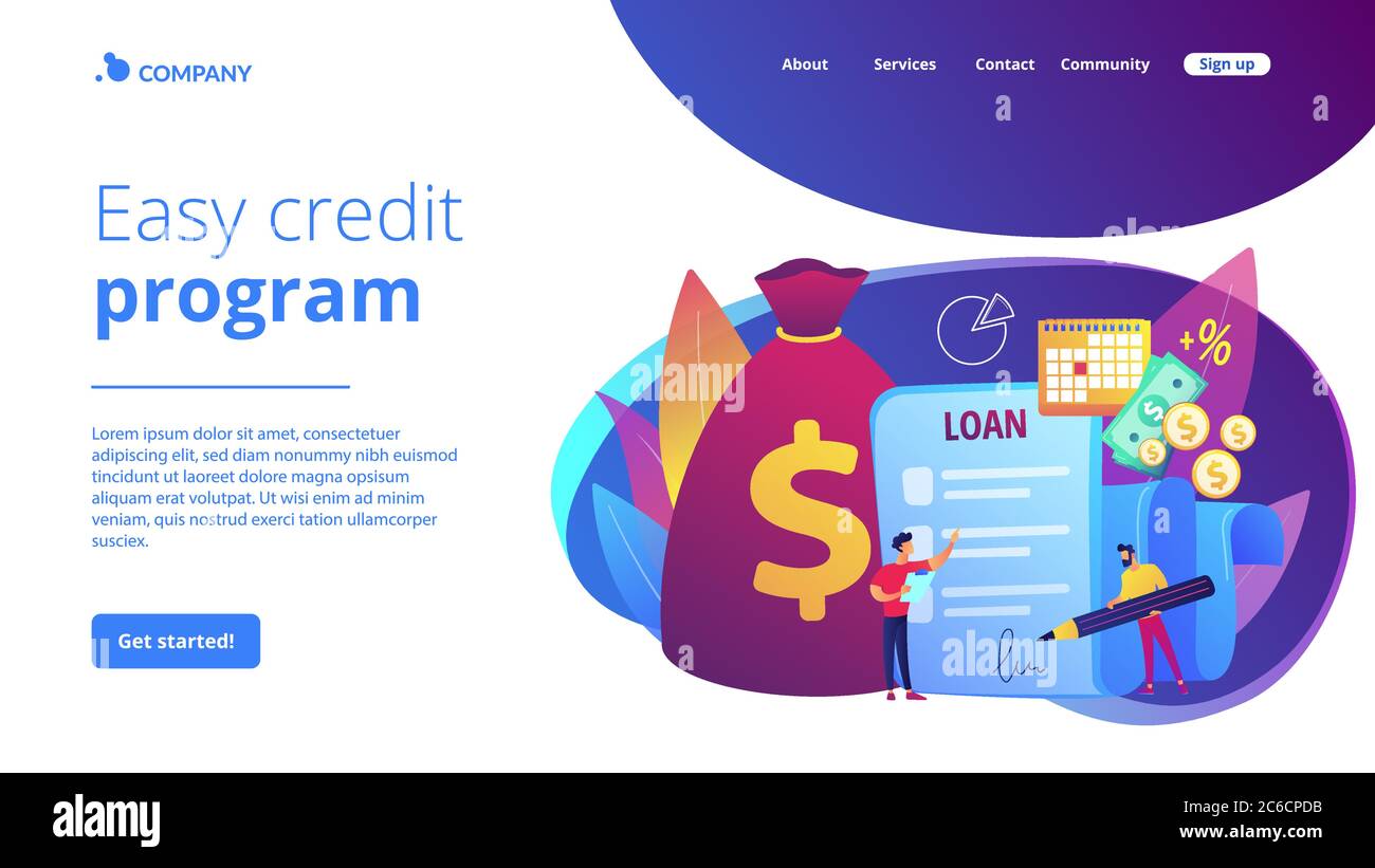 Loan disbursement concept landing page Stock Vector Image & Art - Alamy