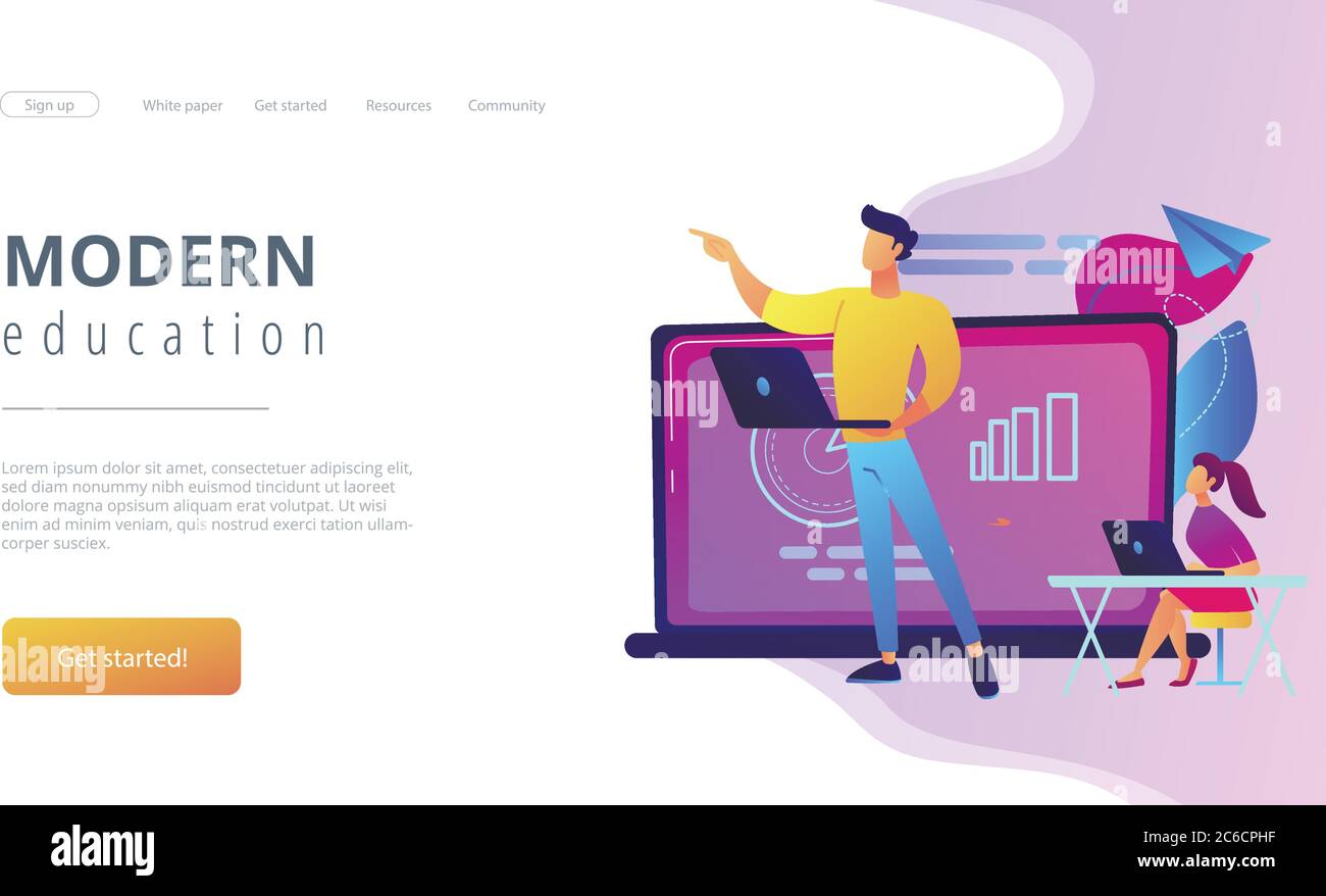 Modern education landing page Stock Vector Image & Art - Alamy