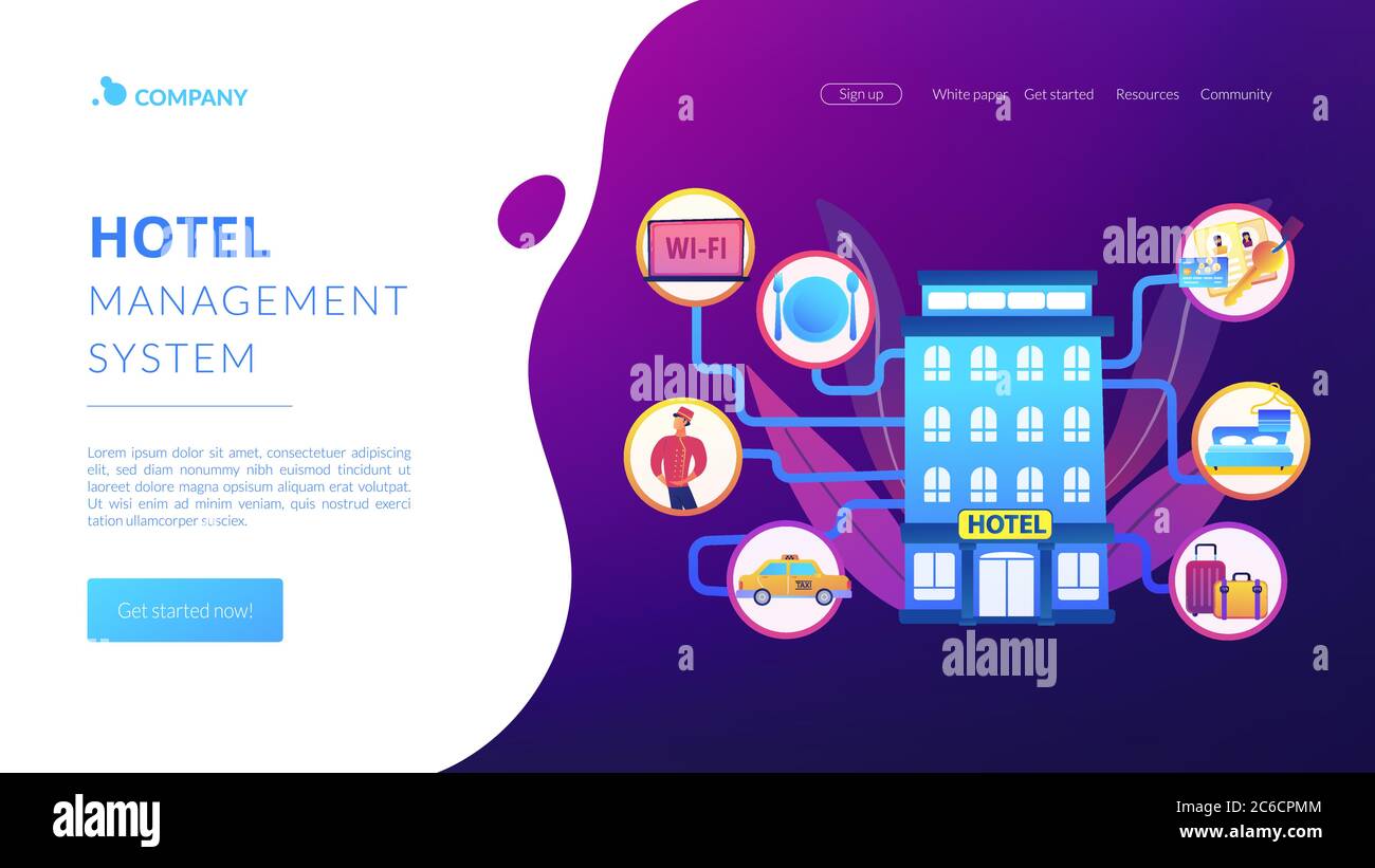 Hospitality management concept landing page Stock Vector Image & Art ...